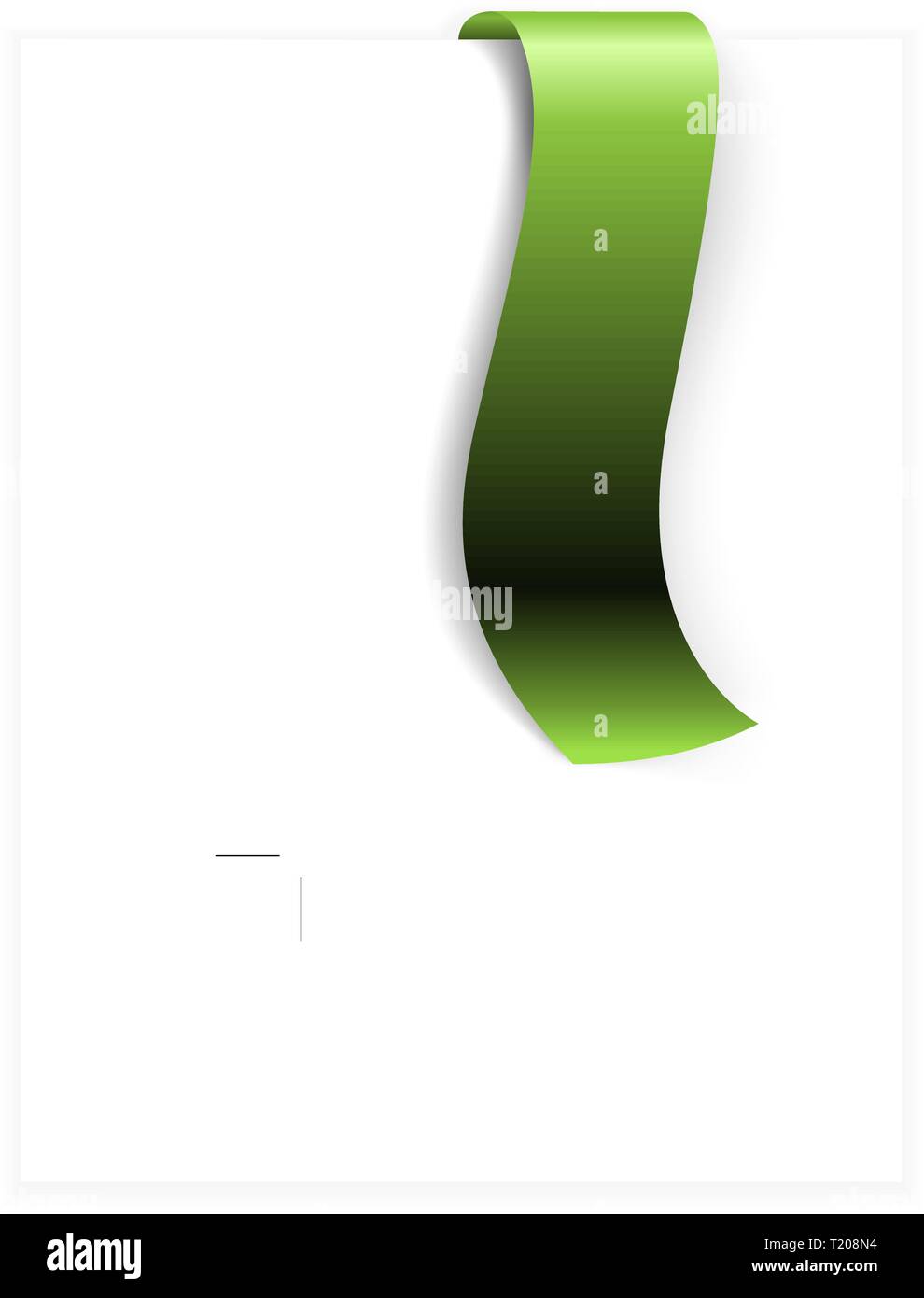 Fresh green ribbon - bookmark on a white background Stock Vector Image ...