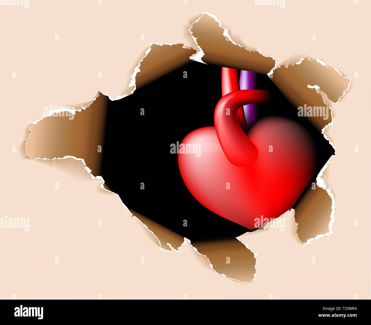 Hole in shape heart Stock Vector Images - Alamy