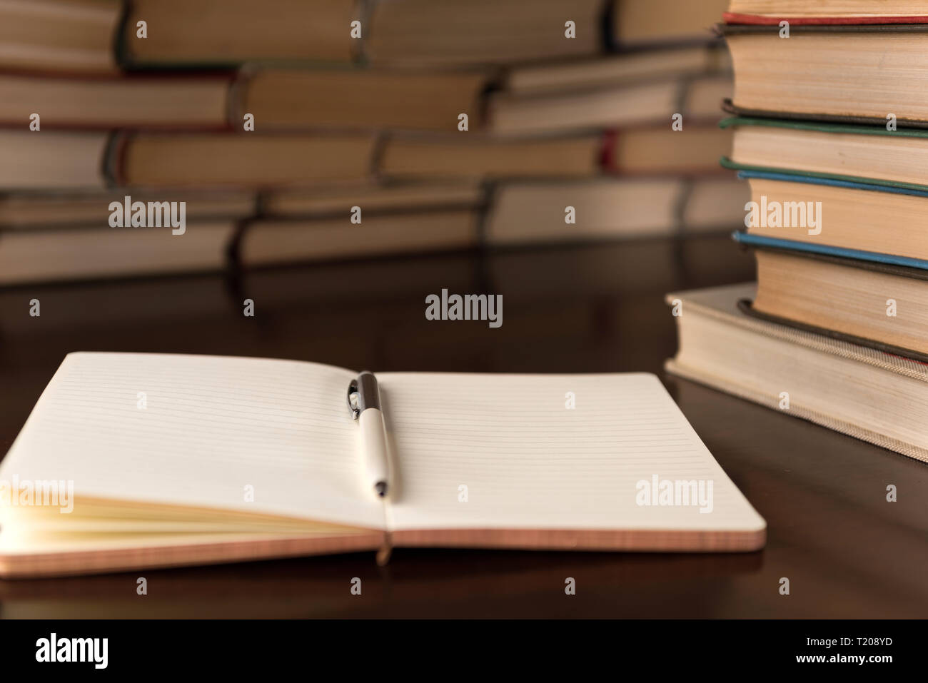 open notebook on the desktop Stock Photo - Alamy