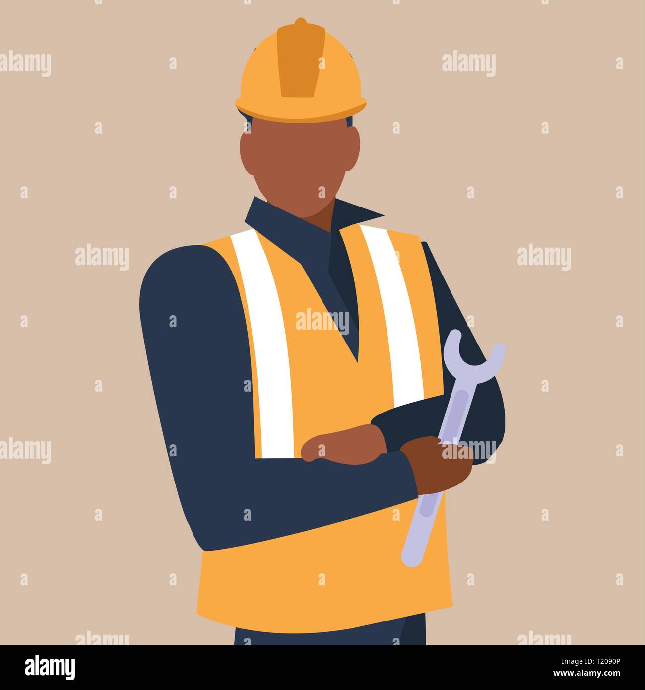 industrial worker black avatar character vector illustration design ...
