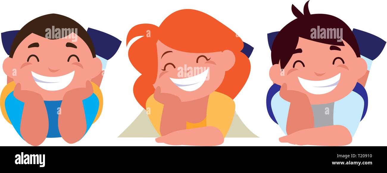 happy little kids characters vector illustration design Stock Vector ...