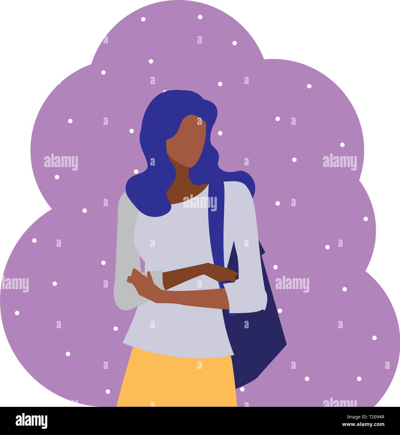young black girl student modeling vector illustration design Stock ...