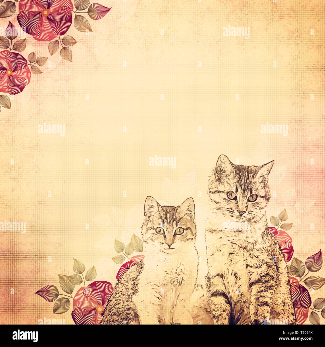 Vintage Cat Wallpaper