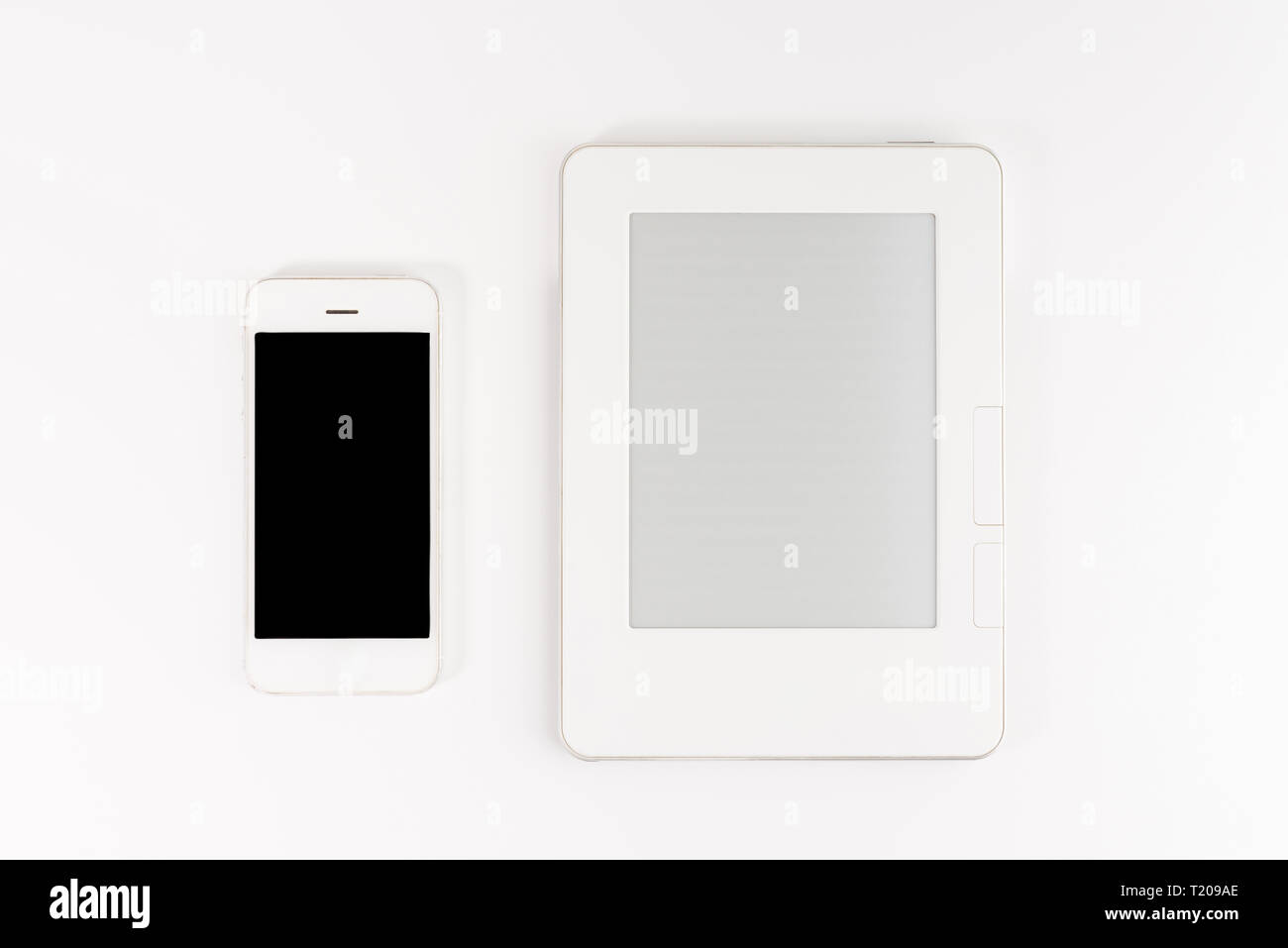 Mobile reading and literature library concept: book with blank screen ...