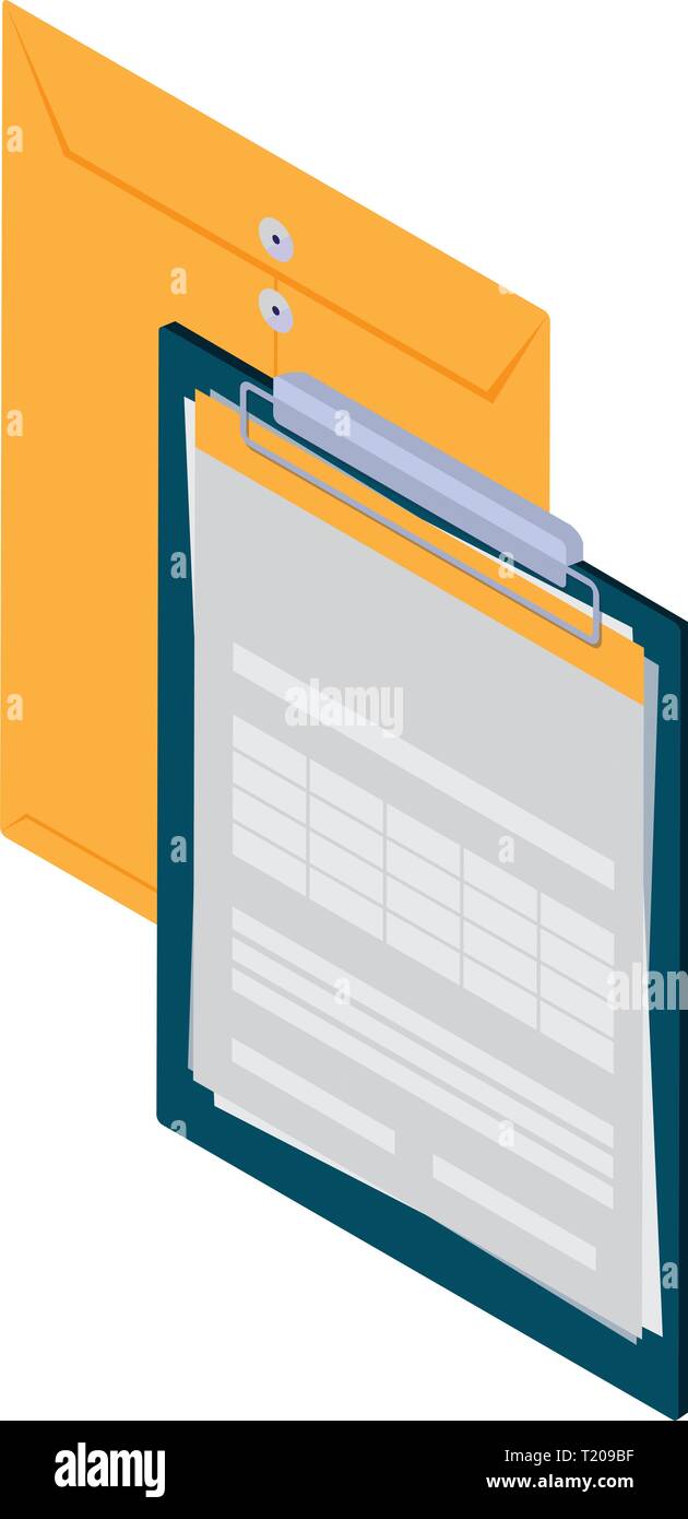 manila envelope with notepad vector illustration design Stock Vector ...