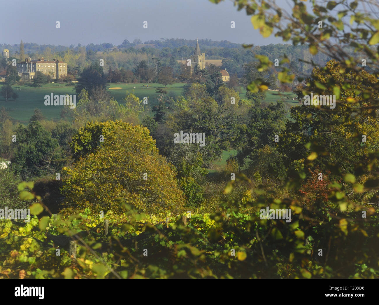 Lamberhurst golf course & St Marys church, Kent, England, UK Stock ...