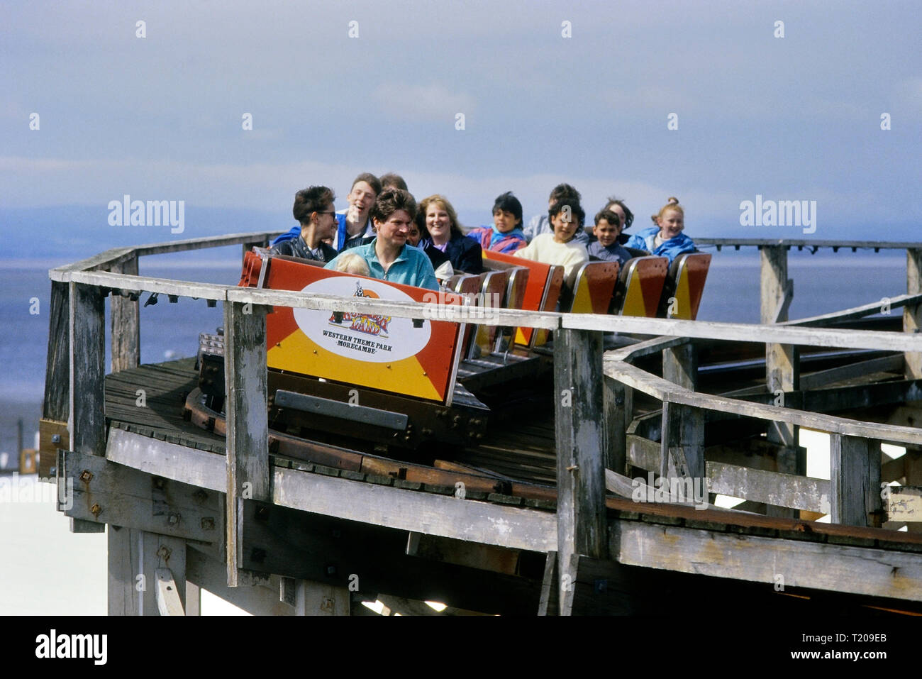 Texas Tornado wooden roller coaster at Frontierland Western Theme Park ...