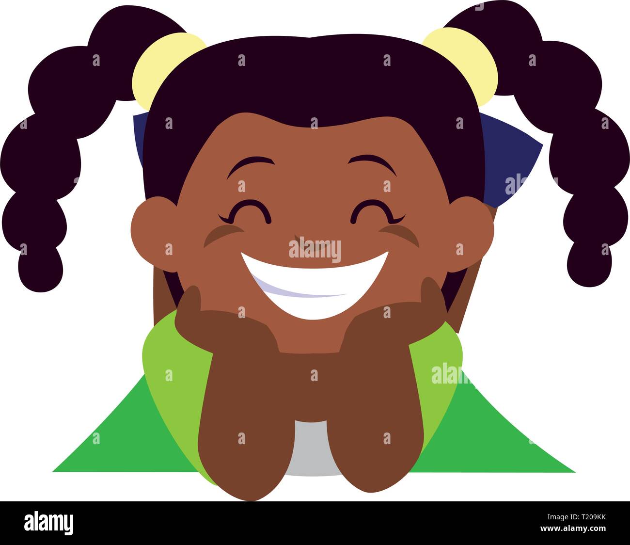 happy little black girl character vector illustration design Stock ...
