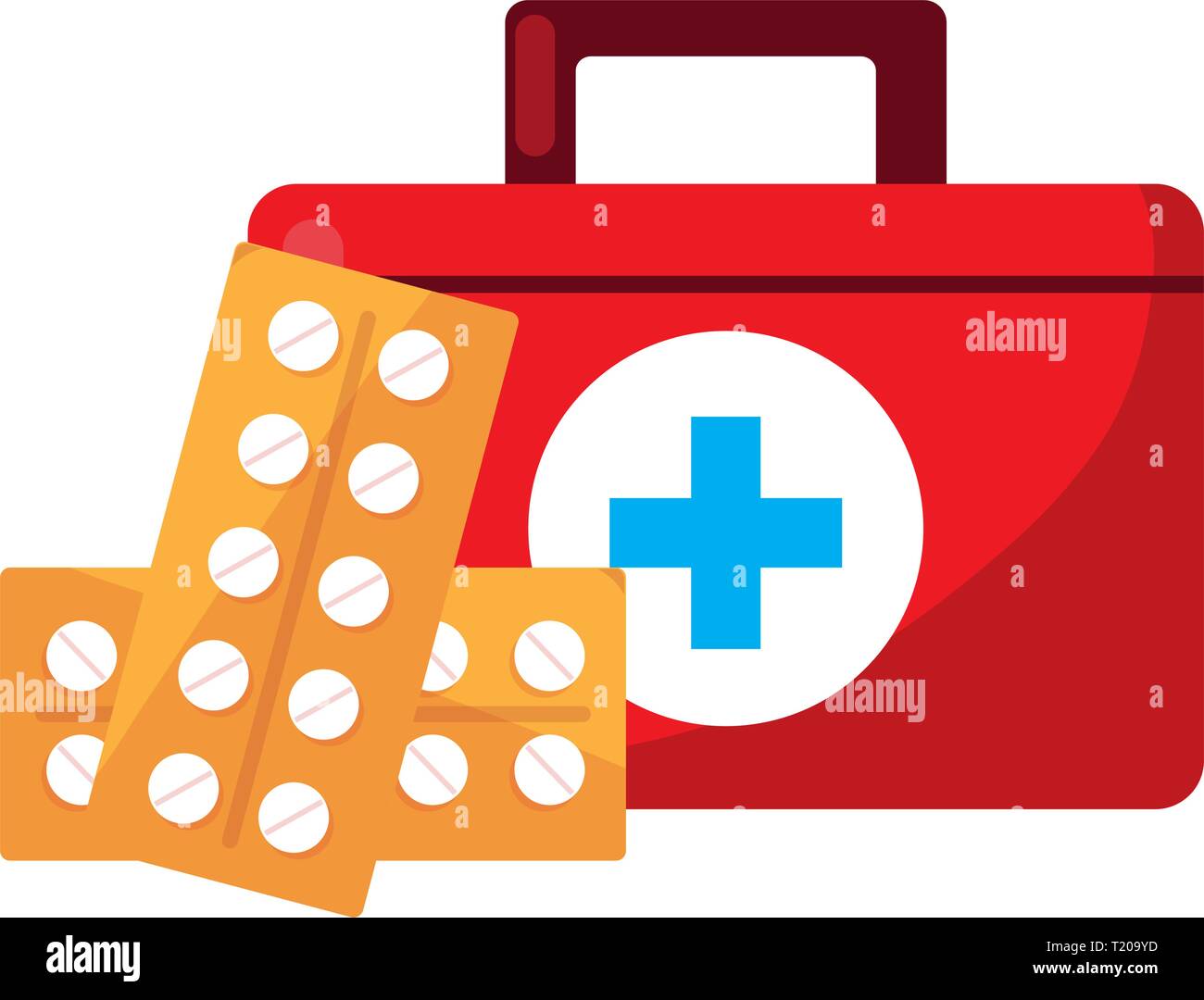 medical kit with medicine icons vector illustration design Stock Vector ...