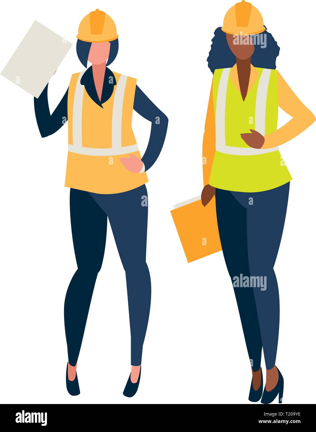 couple of builders working vector illustration design Stock Vector ...