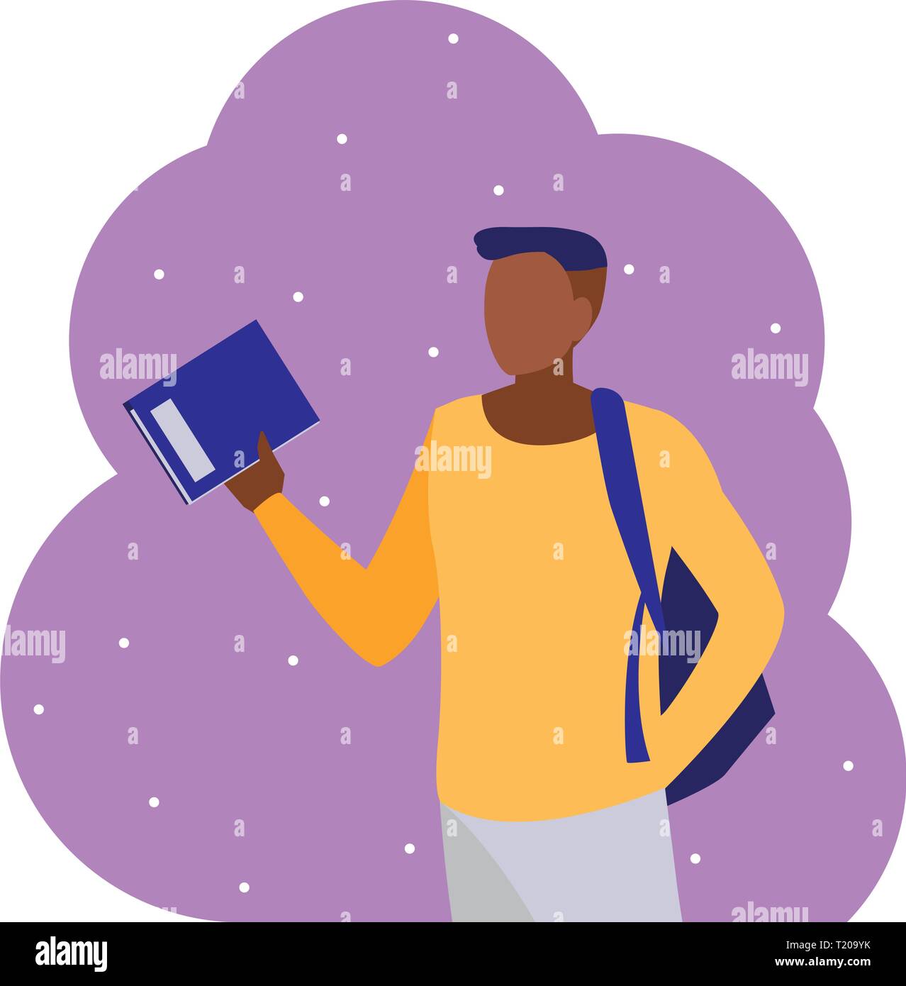 young black boy student modeling vector illustration design Stock ...
