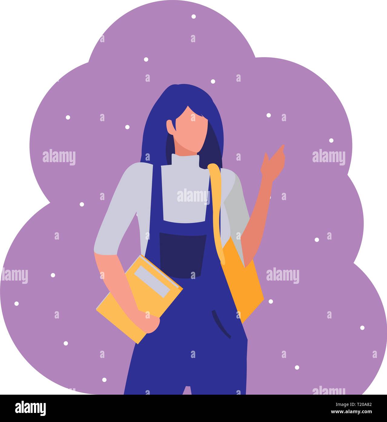 young girl student modeling vector illustration design Stock Vector ...