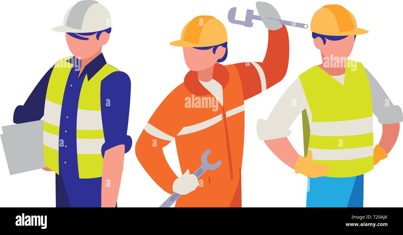 group of men builders working vector illustration design Stock Vector ...