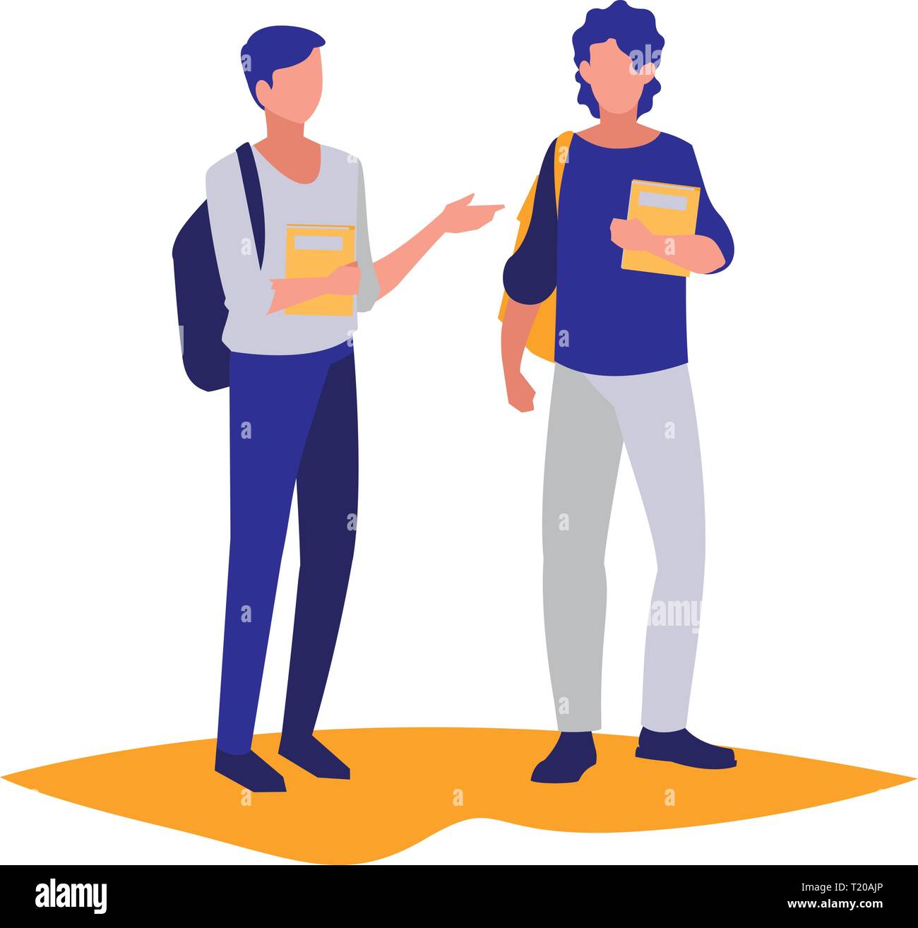 young boys students modeling vector illustration design Stock Vector ...