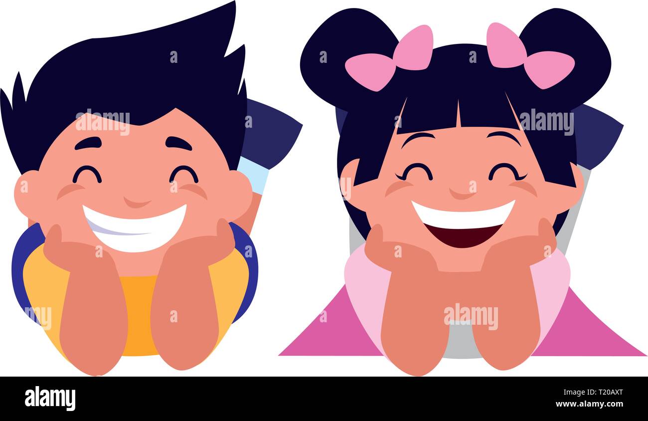 happy little kids characters vector illustration design Stock Vector ...