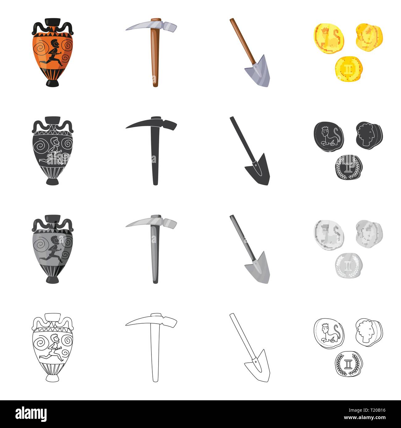 amphora,pickaxe,shovel,coins,artifact,pick,tool,antique,treasure,dig ...