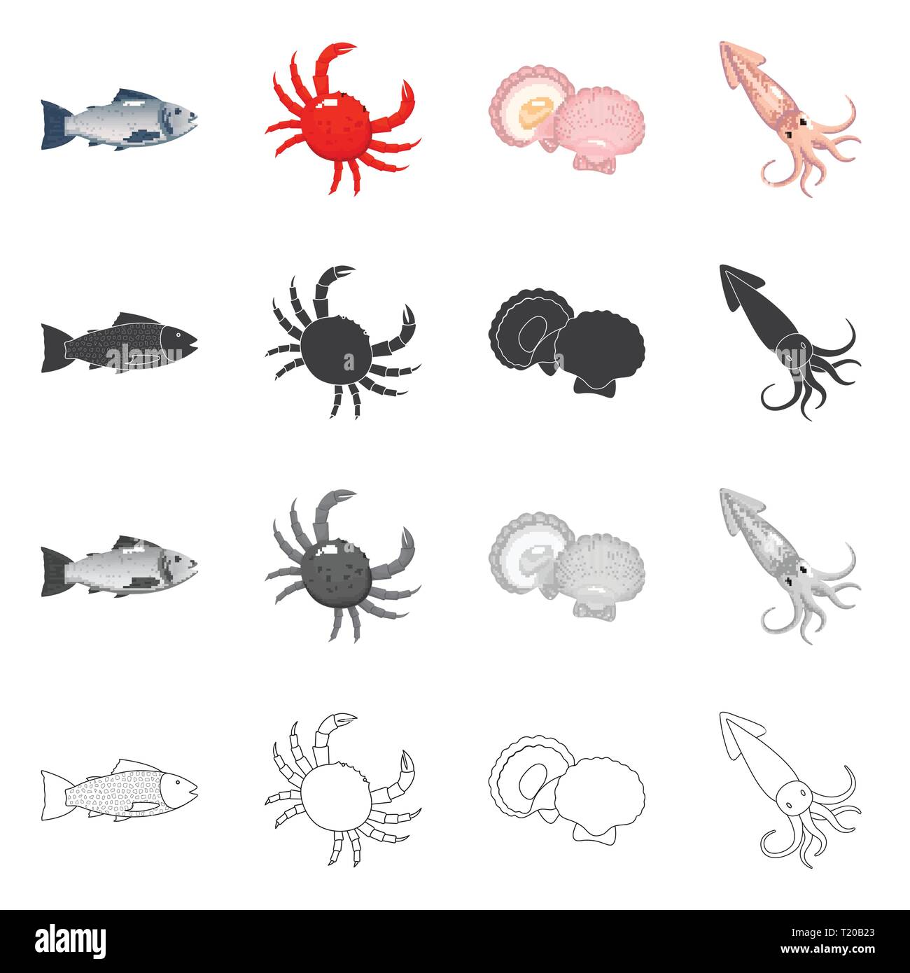 salmon,crab,jellyfish,octopus,fish,shell,squid,trout,red,jelly,tentacle ...