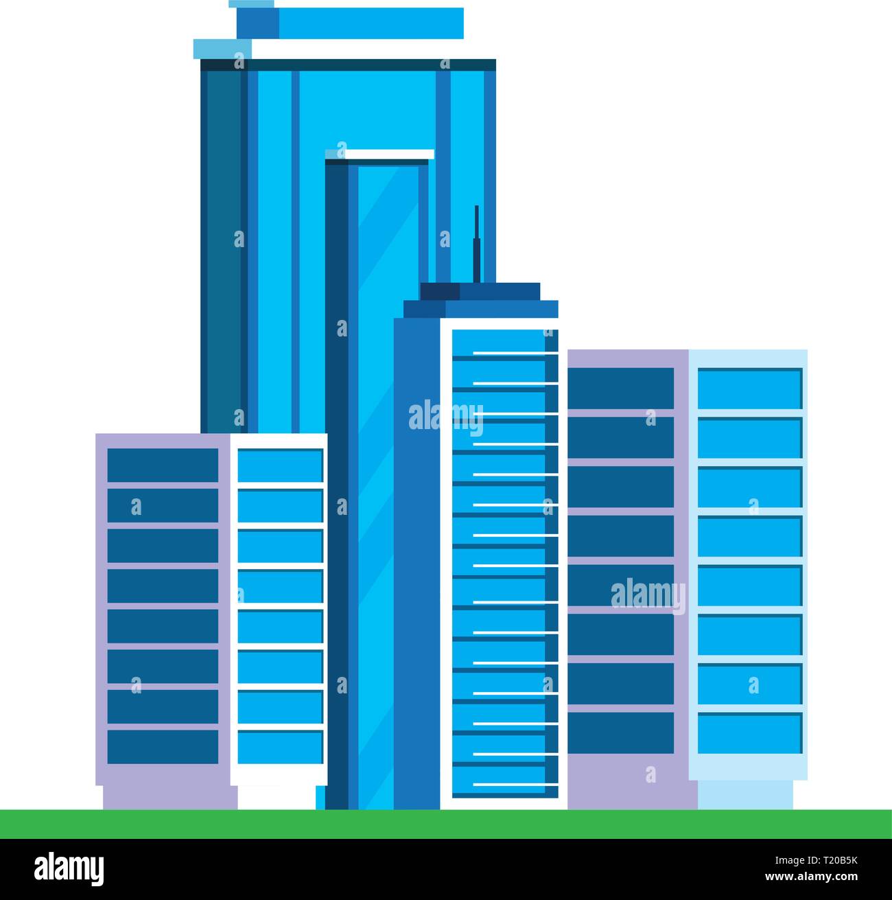 urban buildings in camp field vector illustration design Stock Vector ...