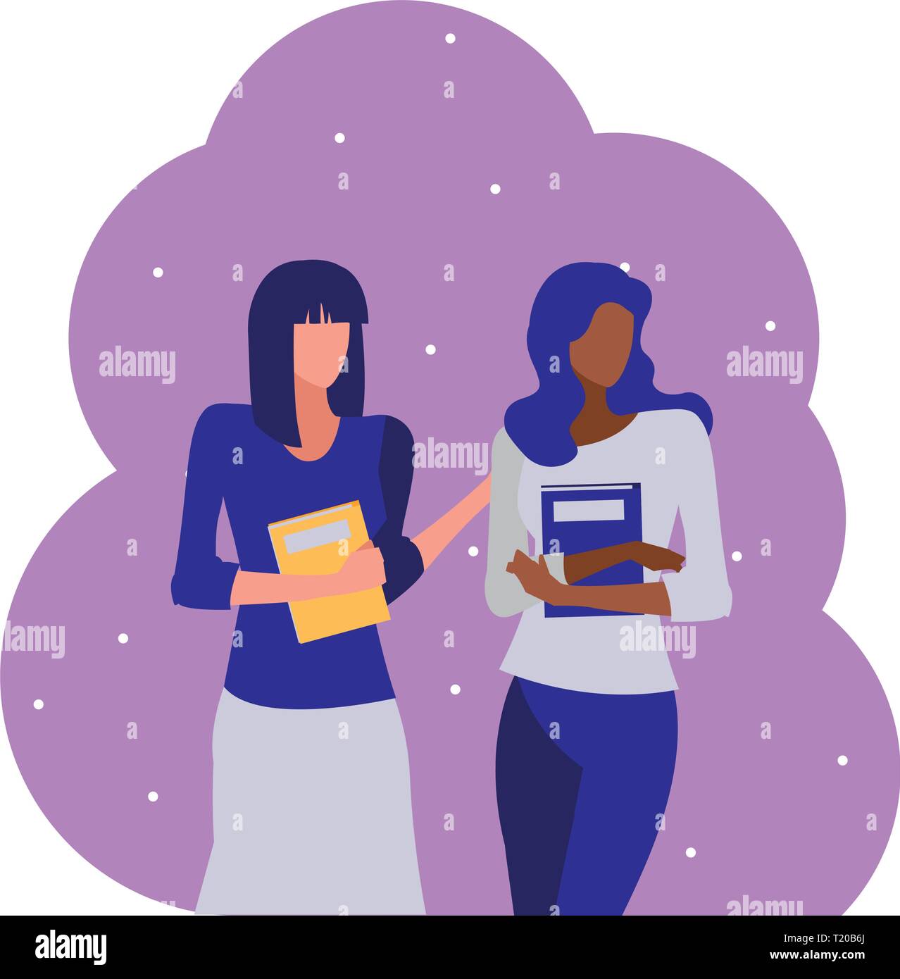 young girls students modeling vector illustration design Stock Vector ...