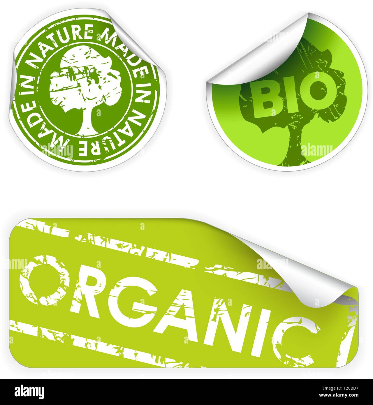 Set of labels with stamps for organic, fresh, healthy, bio food Stock ...