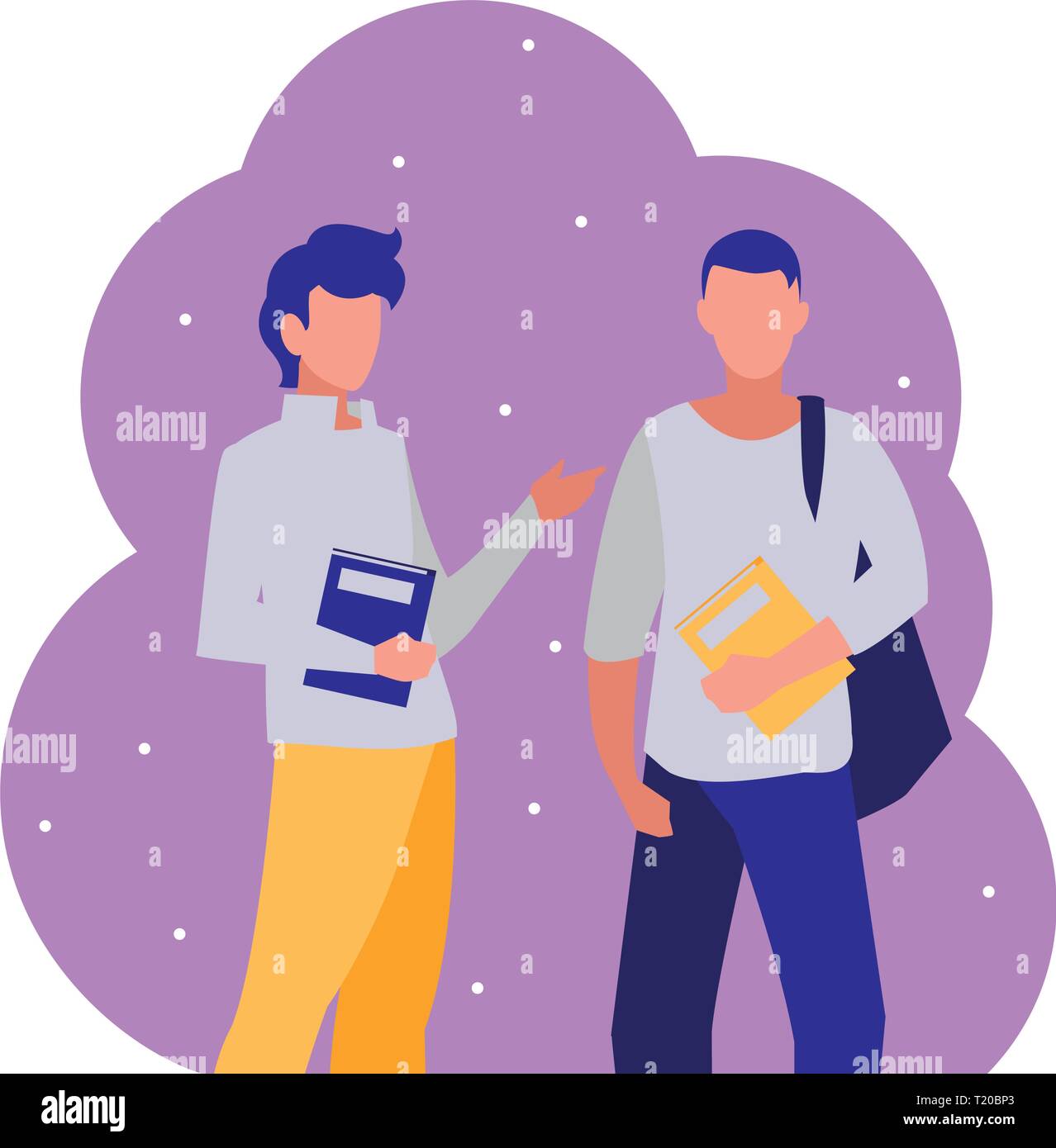 young boys students modeling vector illustration design Stock Vector ...