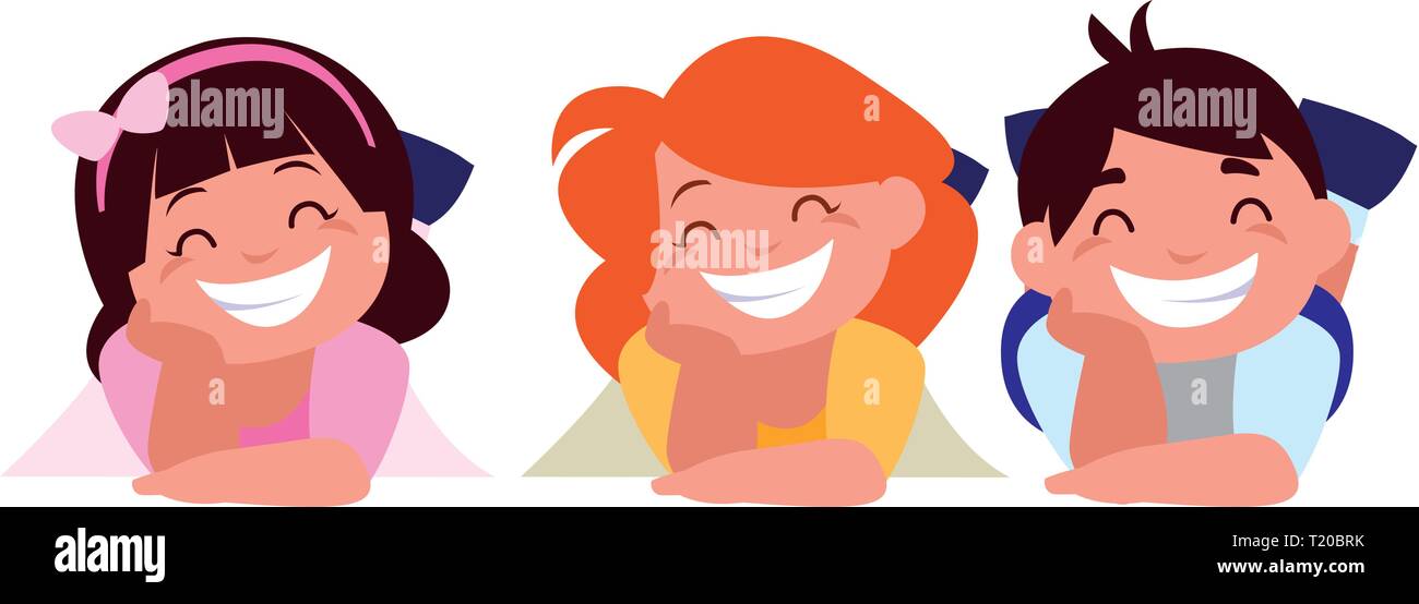 happy little kids characters vector illustration design Stock Vector ...