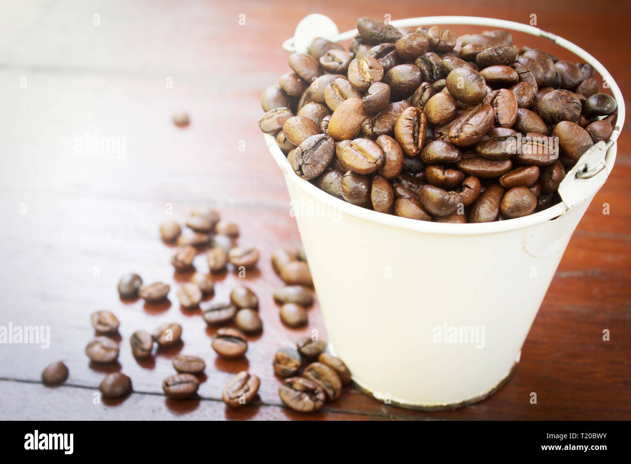 Coffee beans in tank,food and drink Stock Photo - Alamy