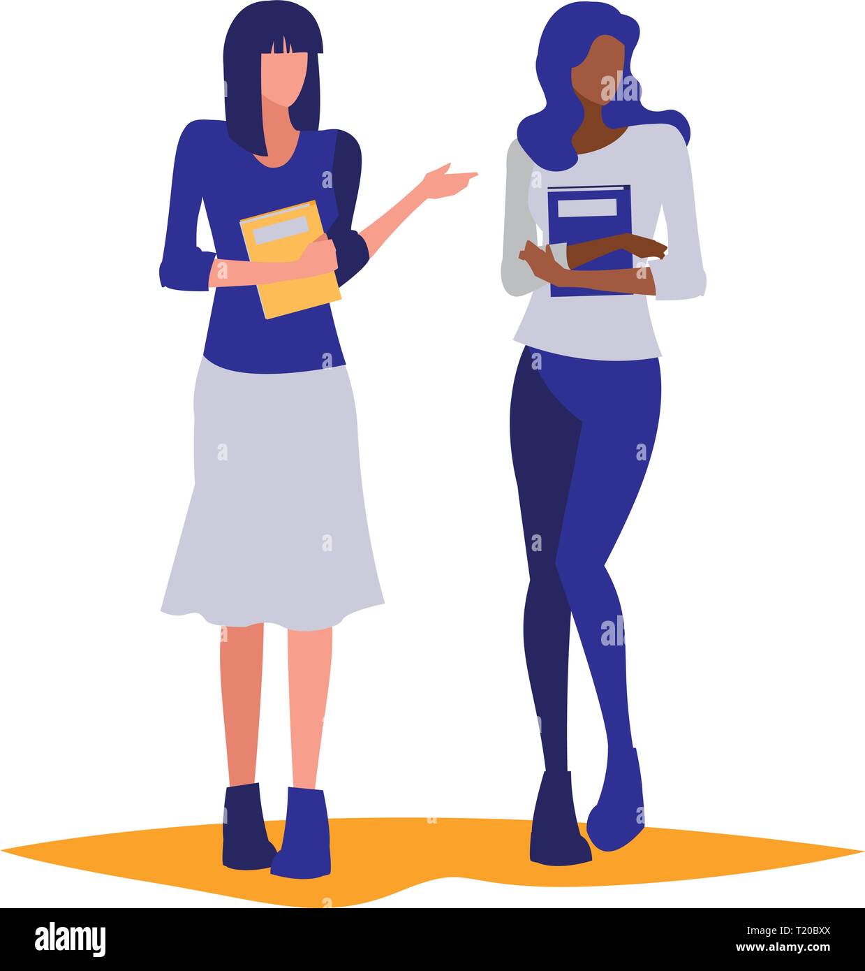 young girls students modeling vector illustration design Stock Vector ...