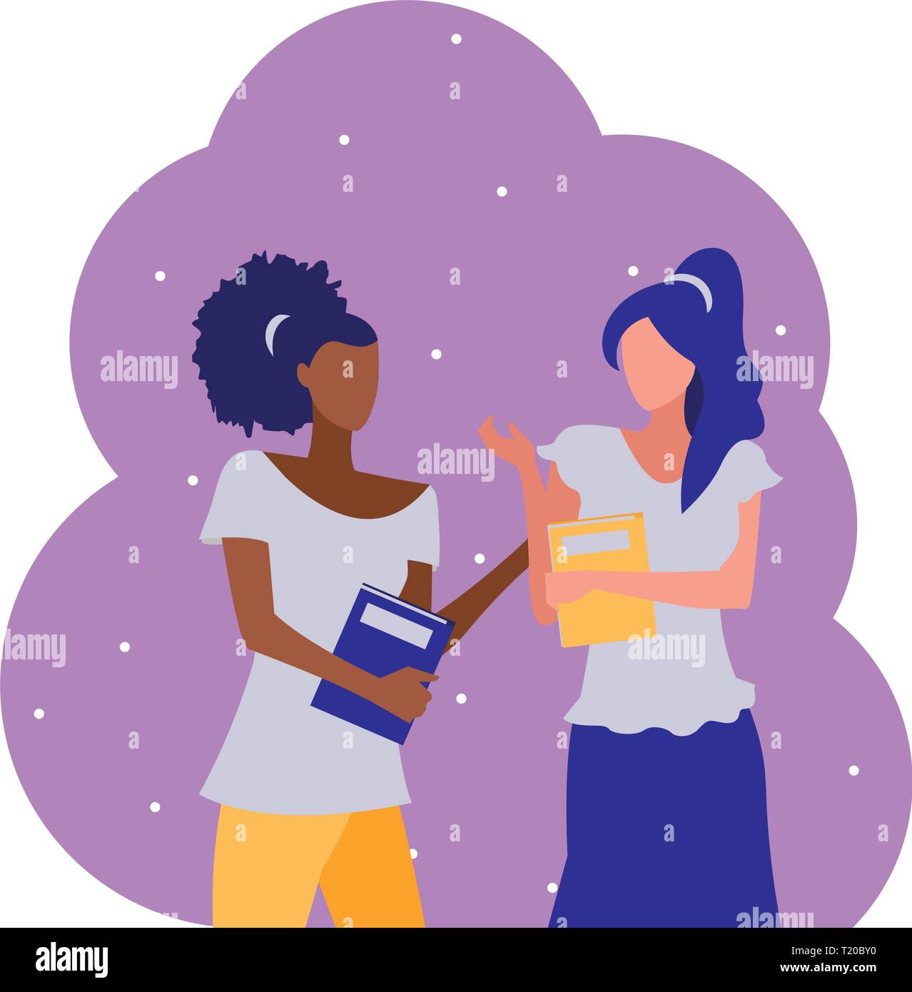 young girls students modeling vector illustration design Stock Vector ...