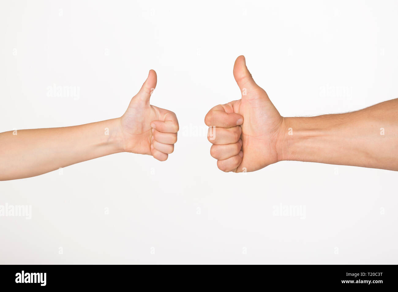 Like. Two hands of adult man and child showing thumb up gesture ...