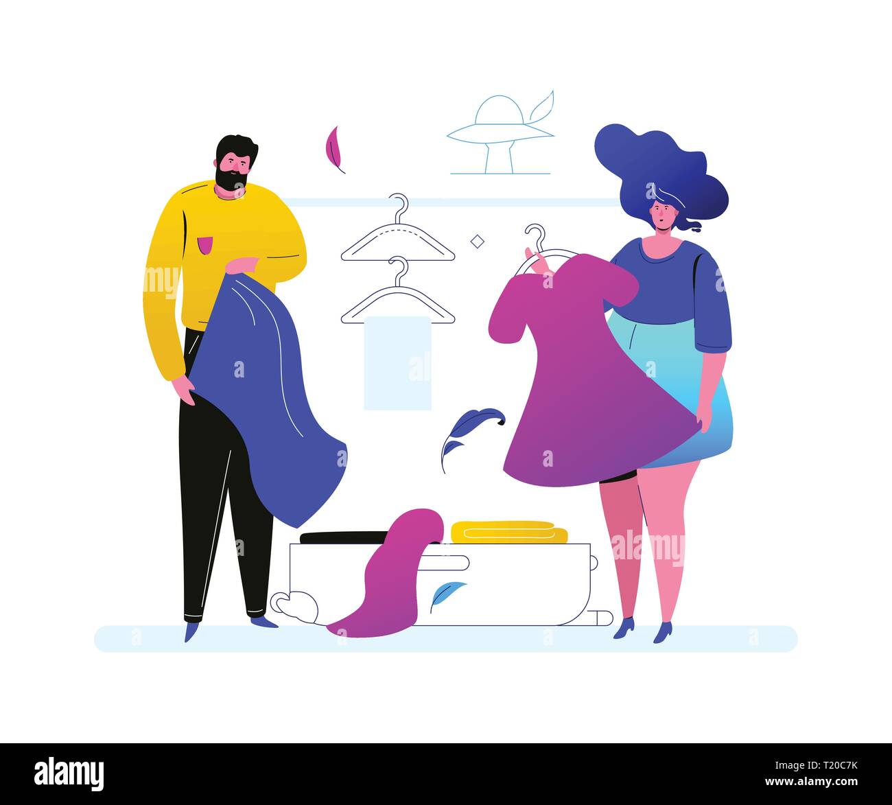 Going on vacation - colorful flat design style illustration on white ...