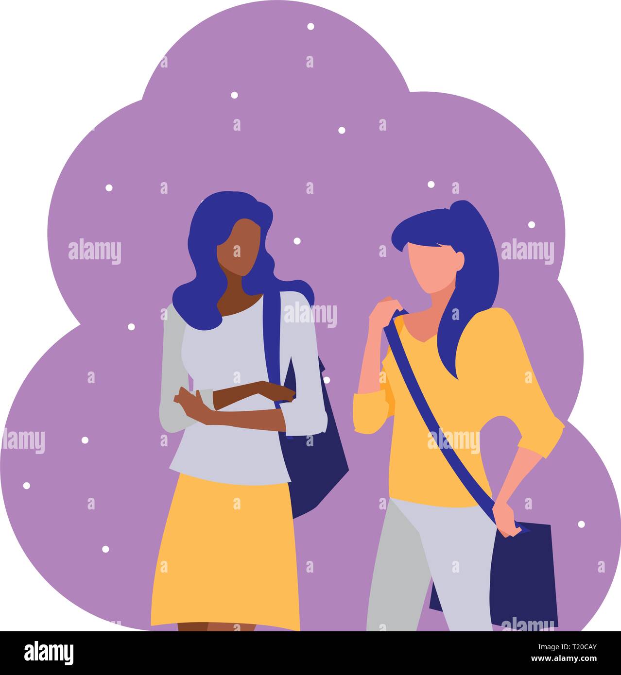 young girls students modeling vector illustration design Stock Vector ...