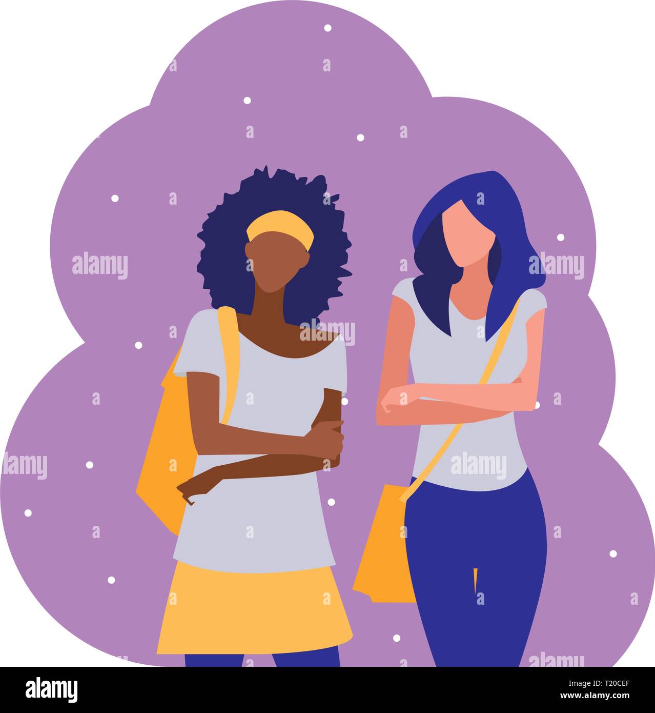 young girls students modeling vector illustration design Stock Vector ...