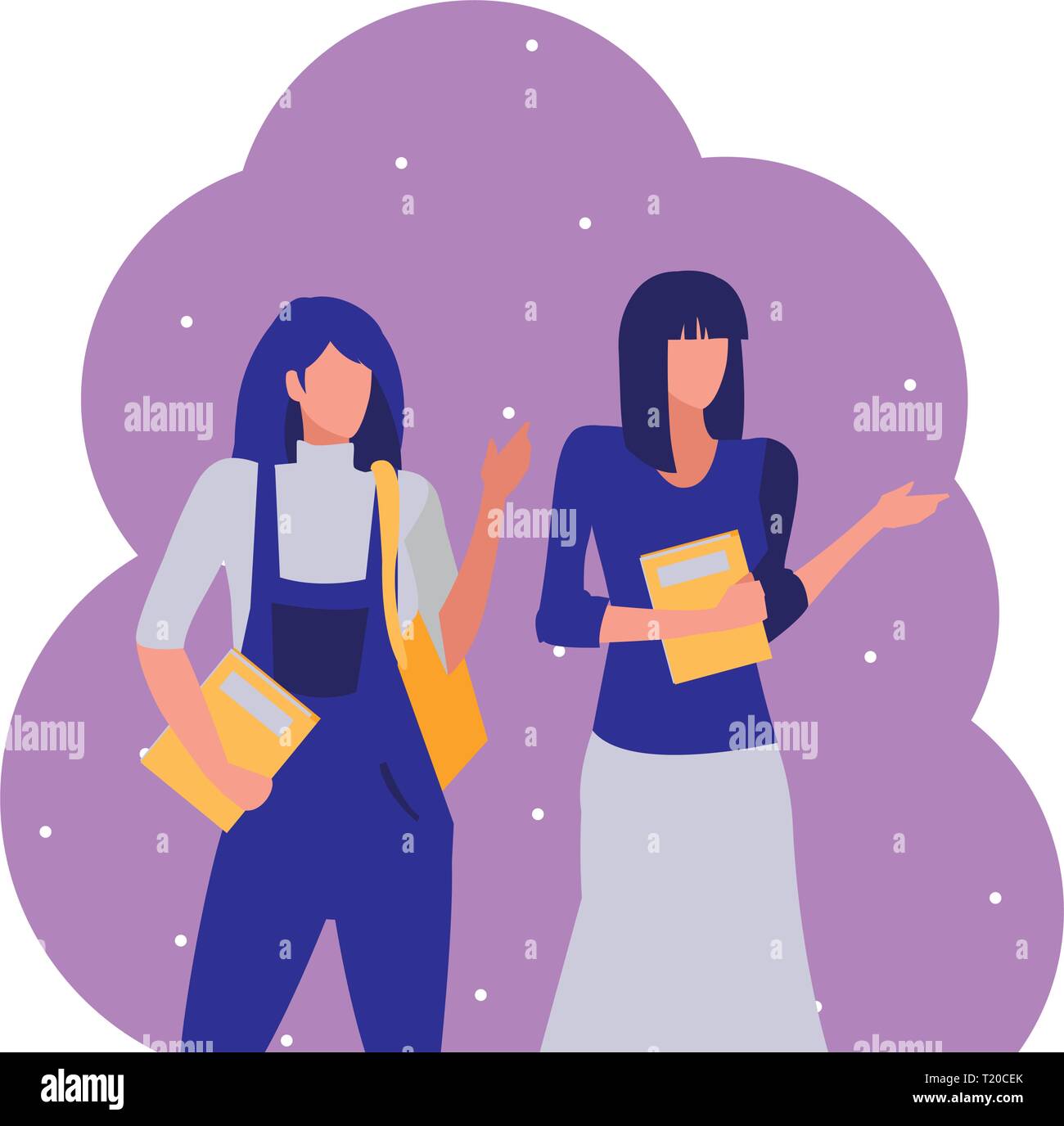 young girls students modeling vector illustration design Stock Vector ...