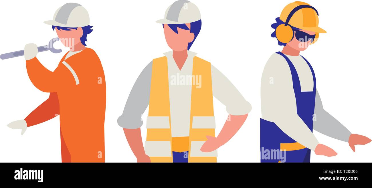 group of men builders working vector illustration design Stock Vector ...