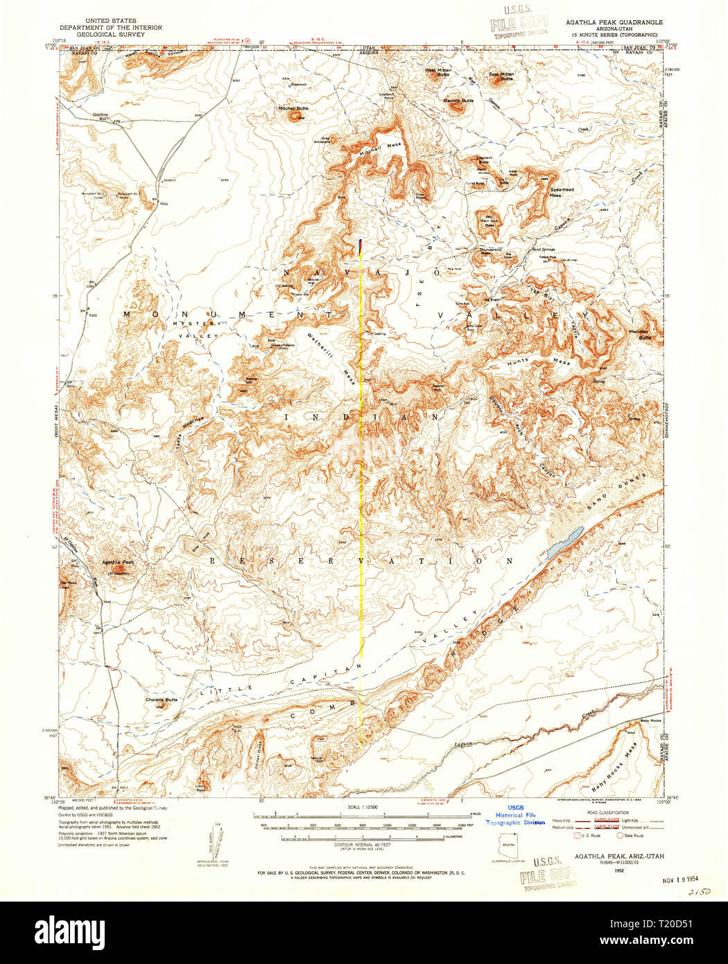 USGS TOPO Map Arizona AZ Agathla Peak 314294 1952 62500 Restoration ...