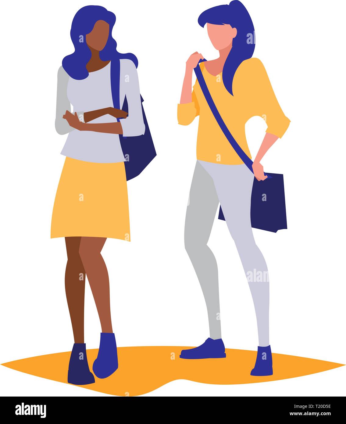 young girls students modeling vector illustration design Stock Vector ...