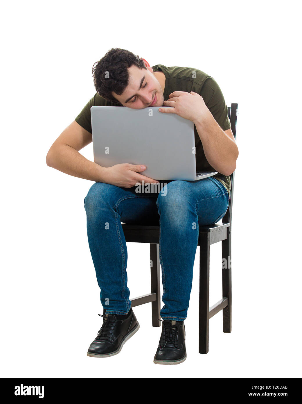 Male computer programmer sitting Cut Out Stock Images & Pictures - Alamy