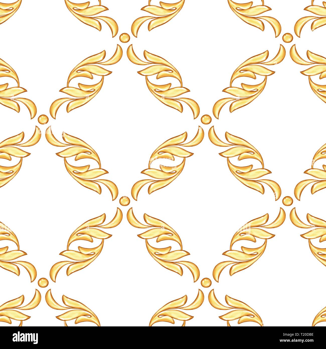 Seamless luxury golden pattern Stock Photo - Alamy