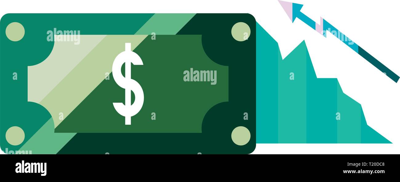banknote graph economy profit report vector illustration Stock Vector ...