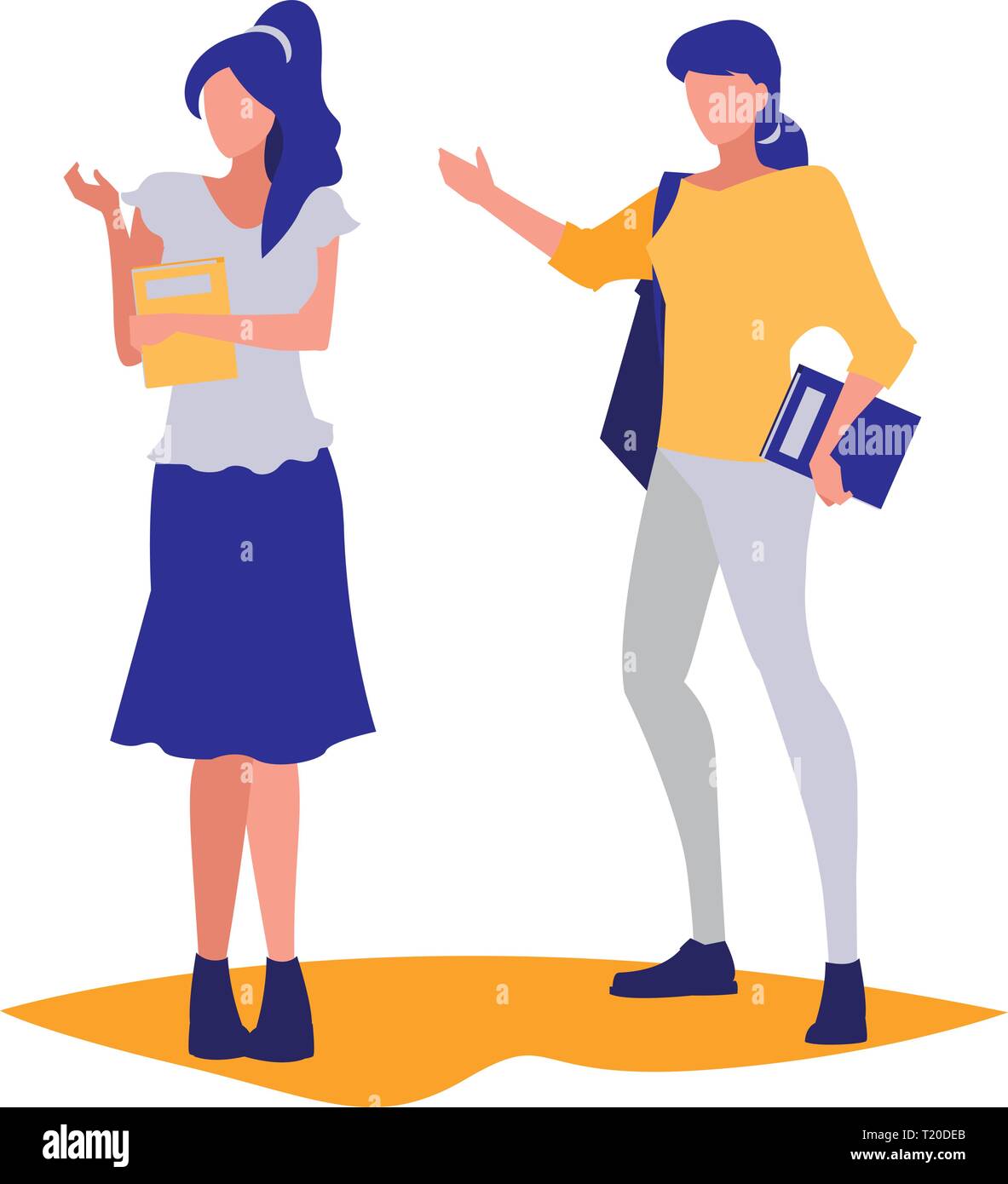 young girls students modeling vector illustration design Stock Vector ...