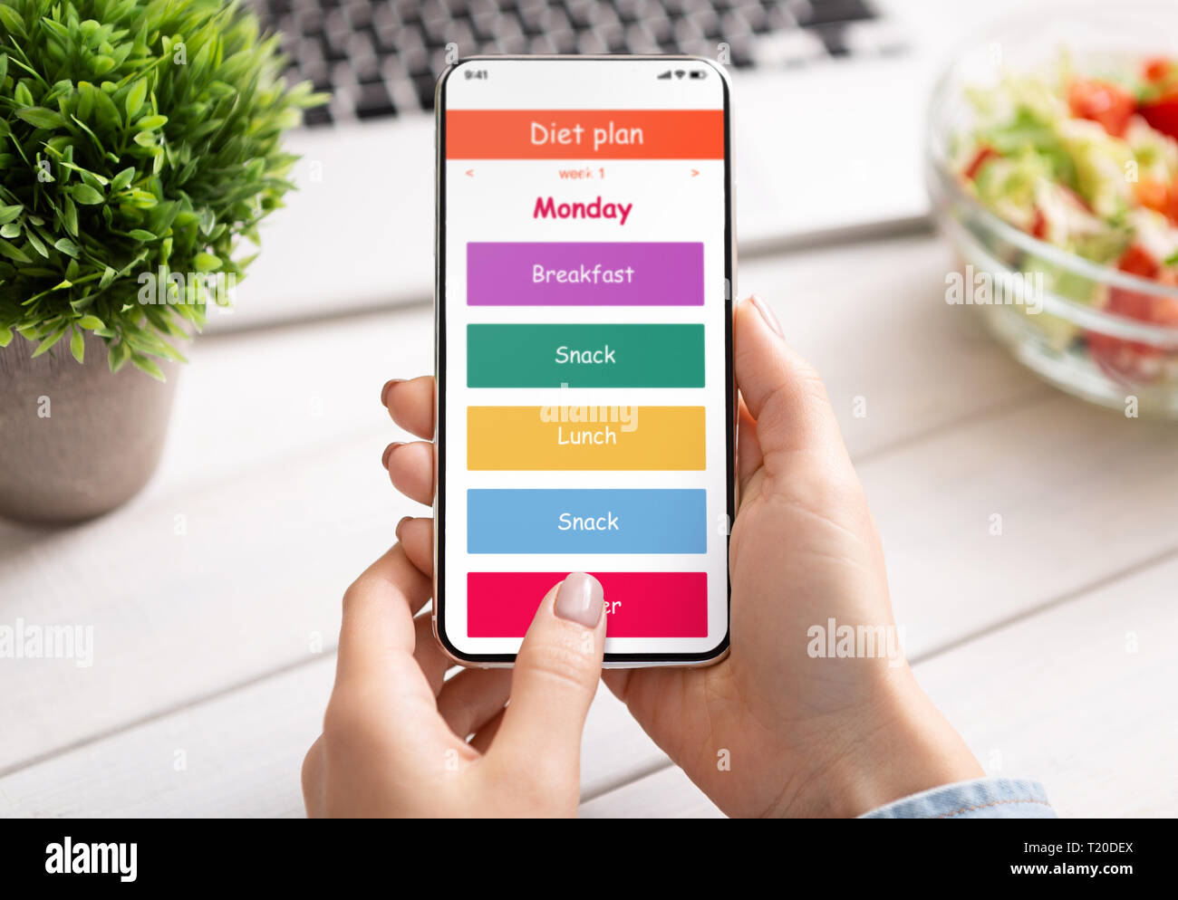 Weightloss And Healthcare Woman Using Diet Plan Application On weightloss-and-healthcare-woman-using-diet-plan-application-on