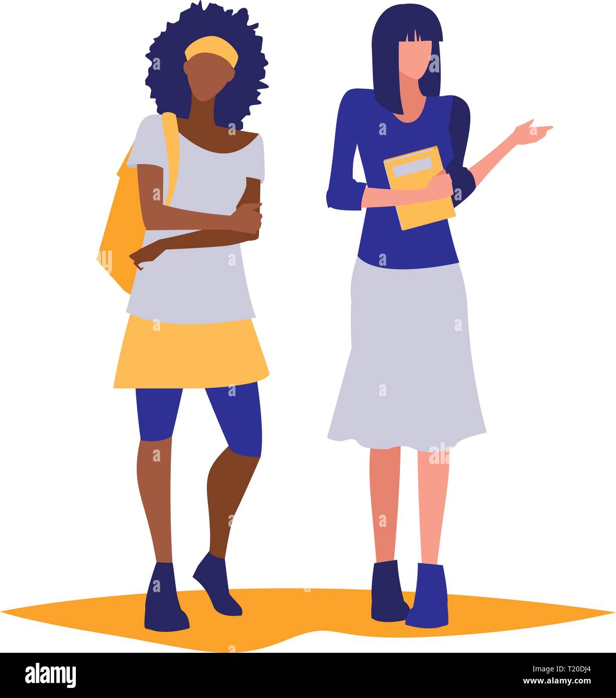 young girls students modeling vector illustration design Stock Vector ...
