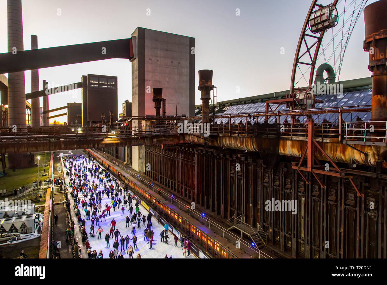 Zollverein colliery, Zollverein coking plant, ice skating rink, Essen ...