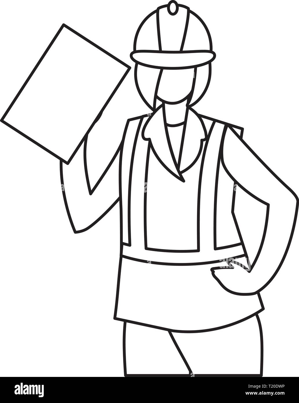 female industrial worker character vector illustration design Stock ...