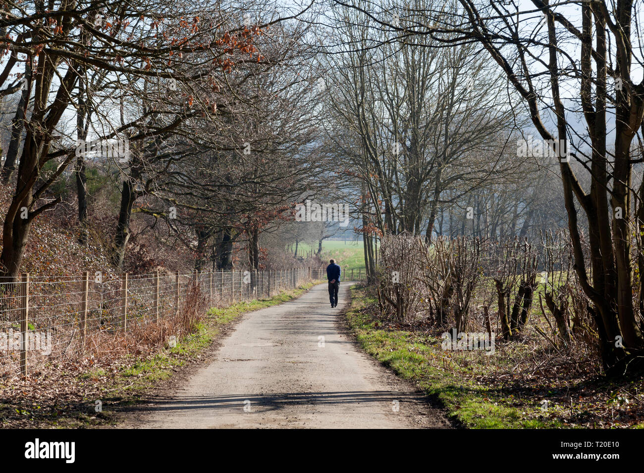Man walking country lane hi-res stock photography and images - Alamy