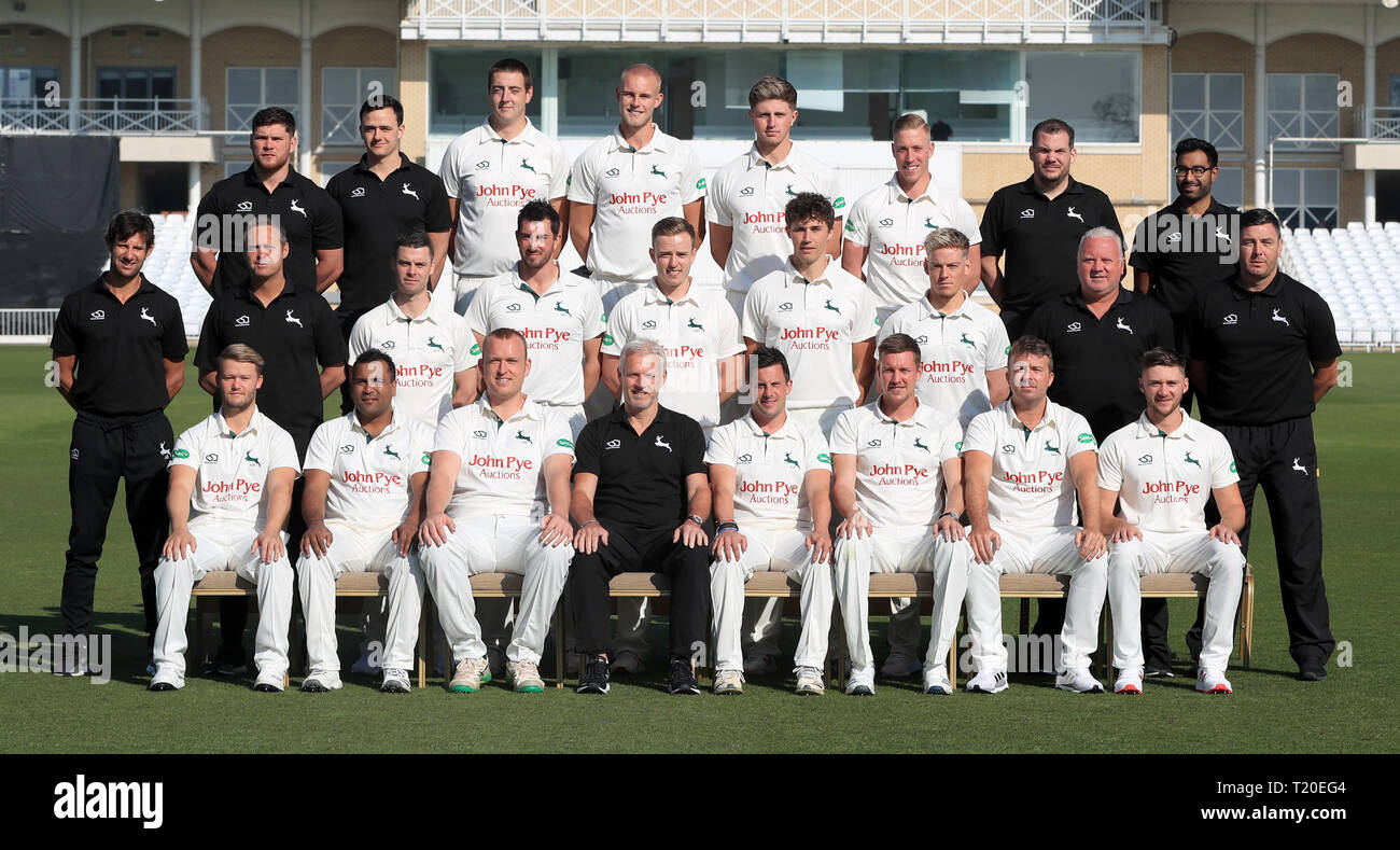 Nottinghamshire (back row, left-right) Liam Price, Henry Woodward, Jack ...