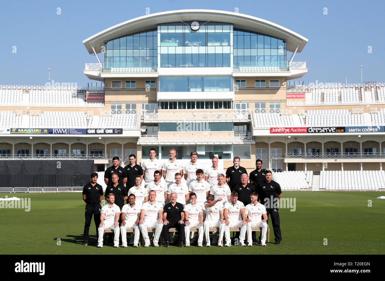 Nottinghamshire (back row, left-right) Liam Price, Henry Woodward, Jack ...