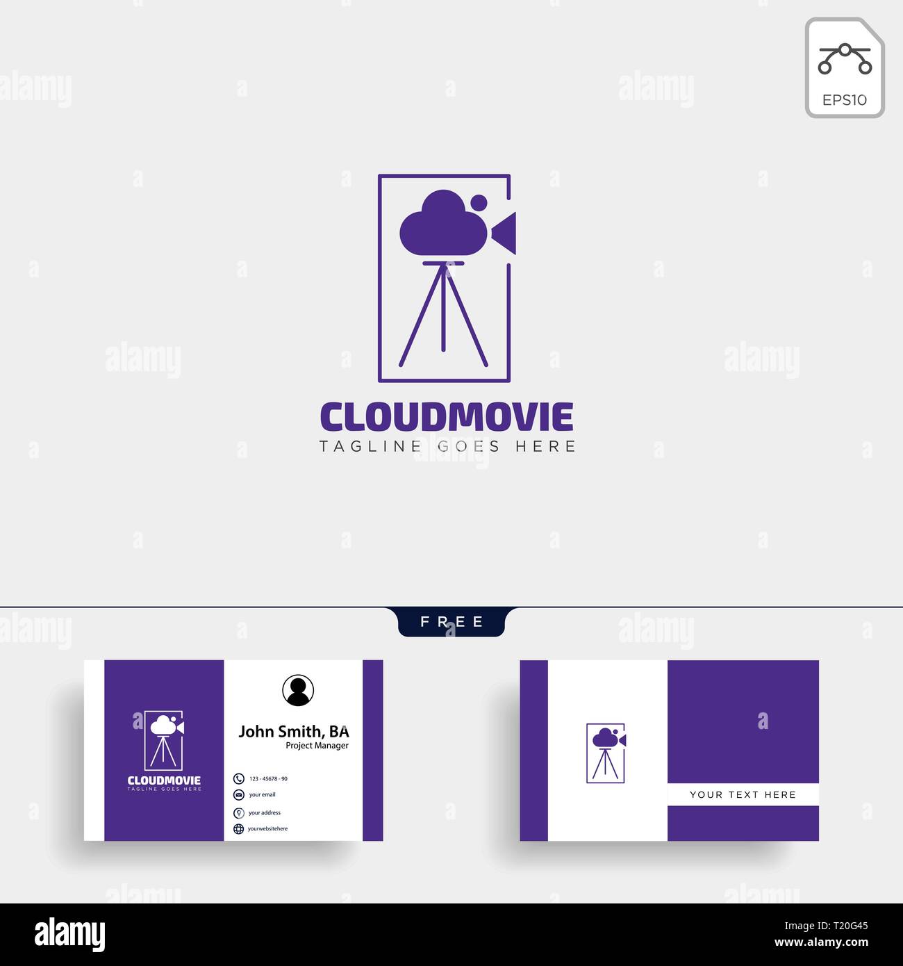 cloud video movie badge simple logo template with black color vector ...