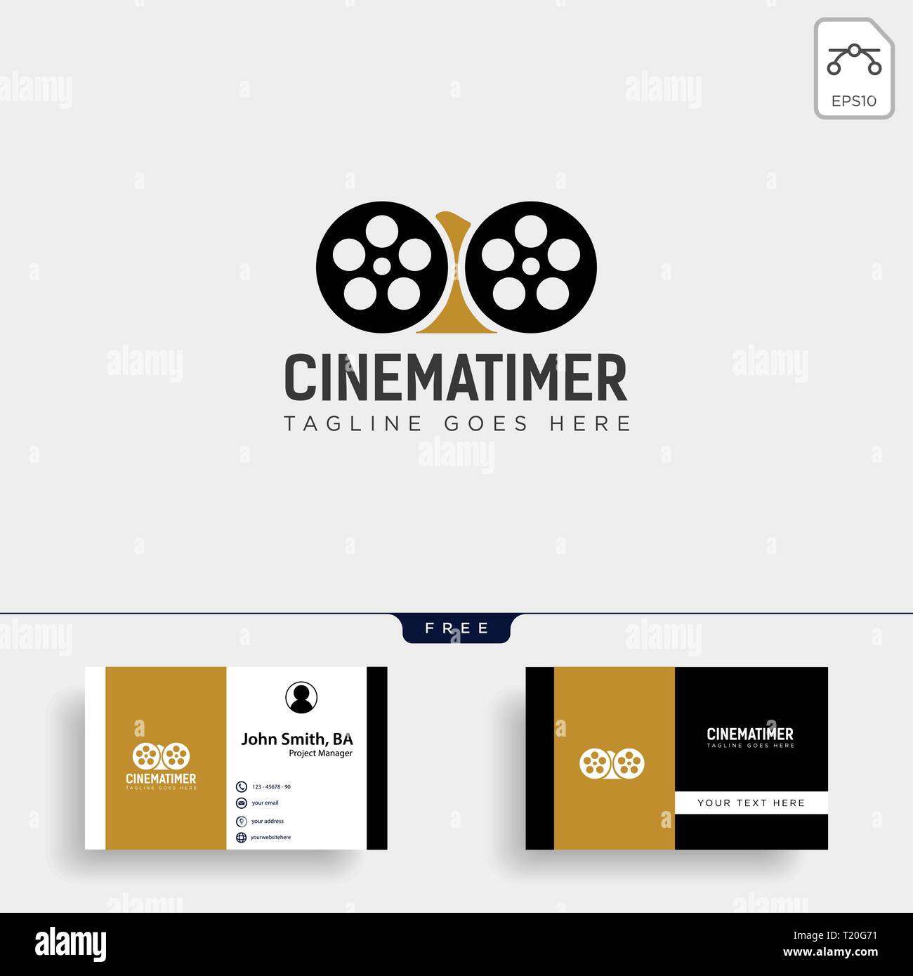 sand timer cinema entertainment simple logo template vector ...